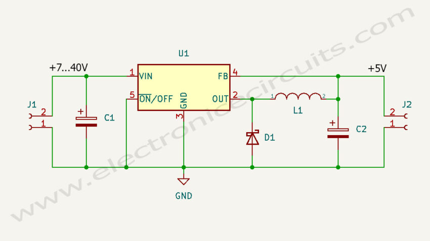 5V buck converter - LM2576 simple DIY project - Electronic Circuits